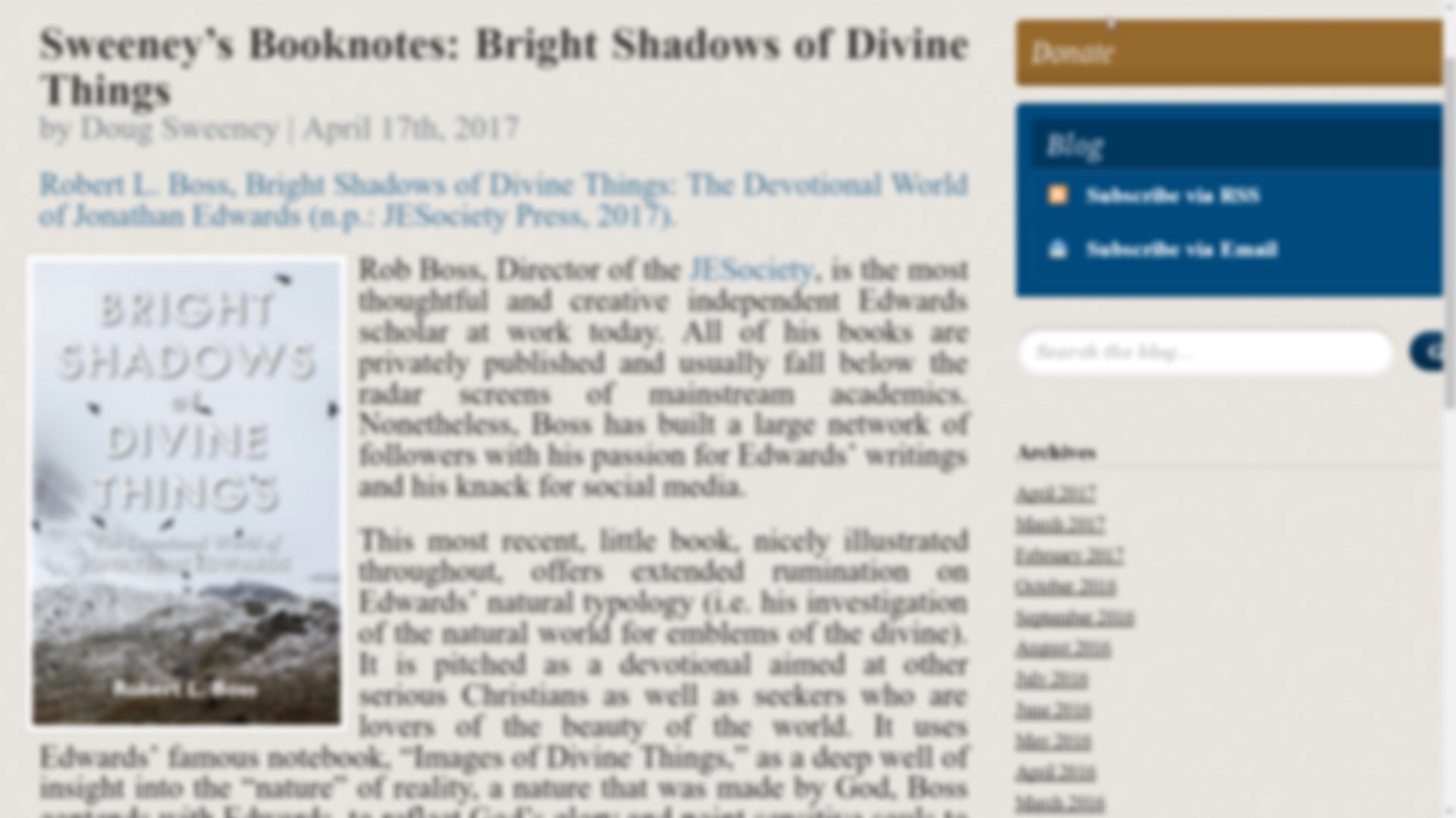 Douglas Sweeney’s Review of Bright Shadows of Divine Things – JESociety
