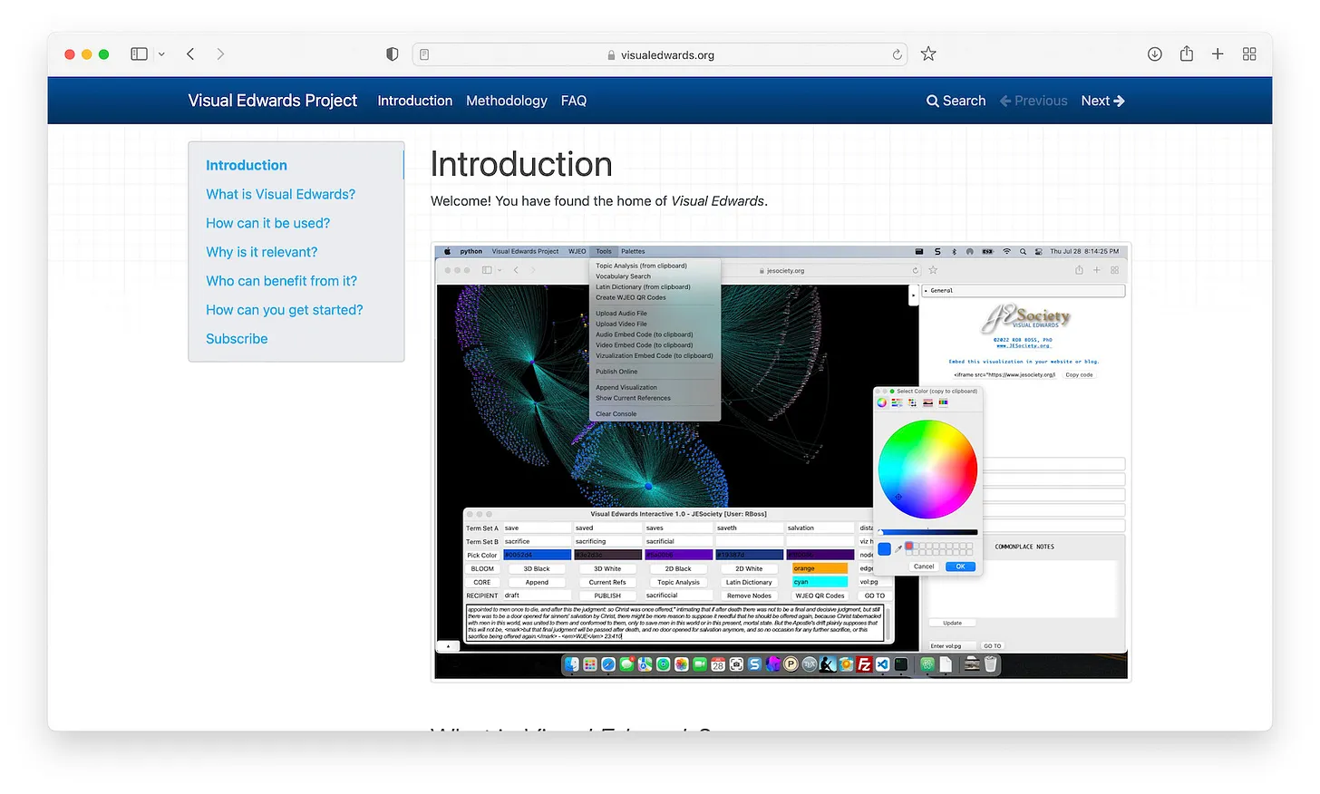 Update: New Home and Features of Visual Edwards Project – JESociety